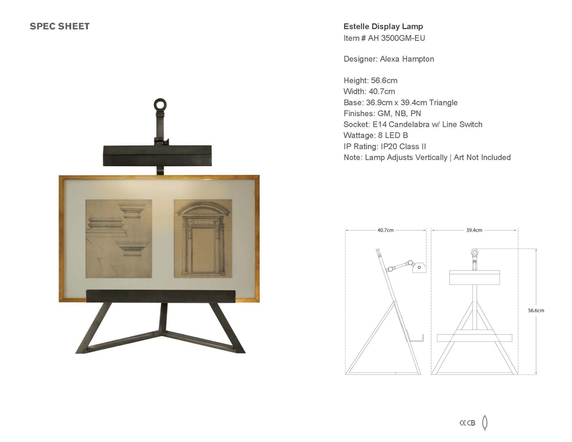 Estelle Display Lamp in Gun Metal - Lumiere